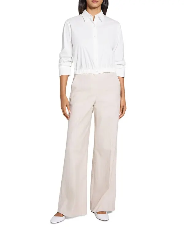 Theory Good Cotton Cropped Shirt