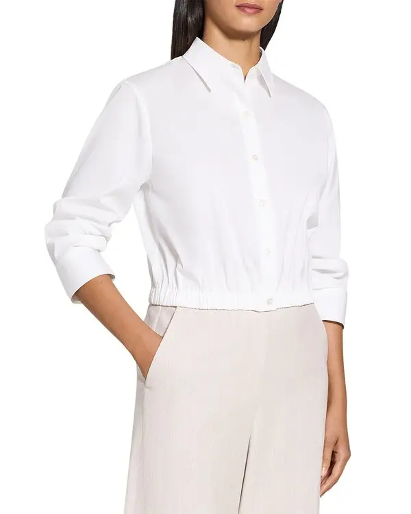 Theory Good Cotton Cropped Shirt