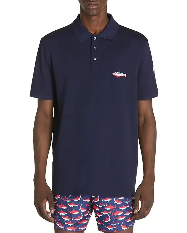 Moncler Short Sleeve Polo Shirt - Dark Blue