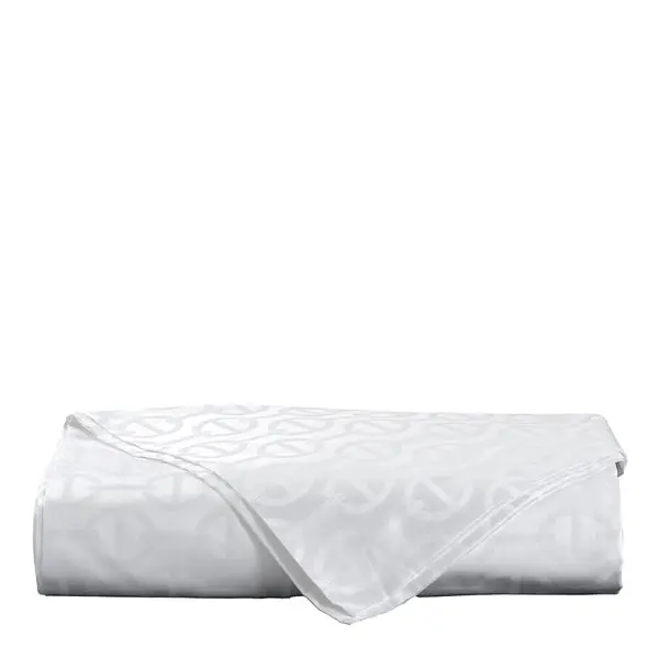 DEA LUXURY LINENS Dea Palm Beach Tc Chaine Jacquard Duvet Cover, Queen - White