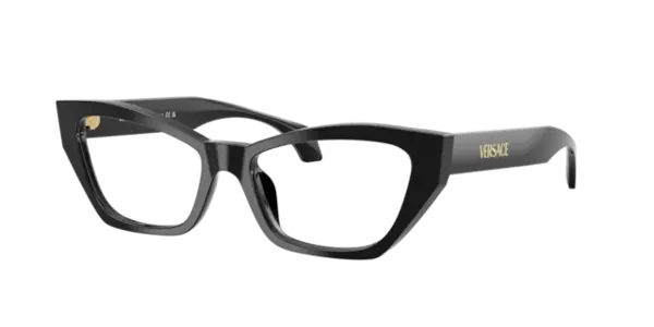 Versace Full Rim Cat Eye Eyeglasses - Black
