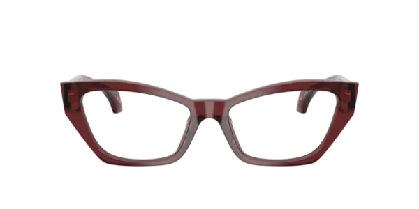 Versace Full Rim Cat Eye Eyeglasses - Transparent Bordeaux