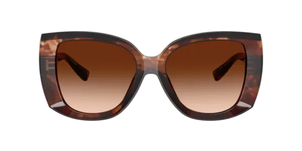 Dolce & Gabbana Full Rim Square Sunglasses - Dark Red Havana