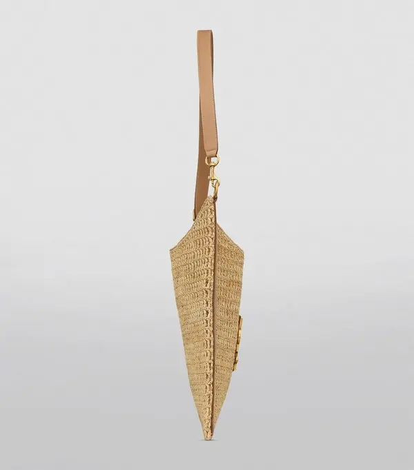 Saint Laurent Raffia Oxalis Crochet Shoulder Bag - Nude