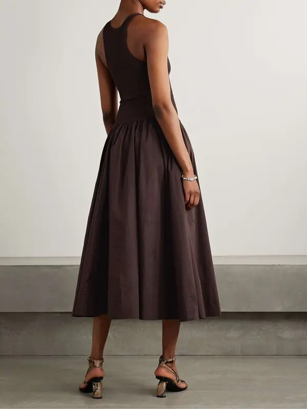 staud dress brown ESTAR DRESS CHOCOLATE