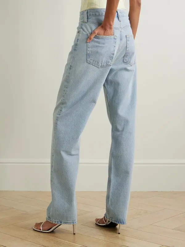 AGOLDE Kelly Distressed High-rise Straight-leg Jeans