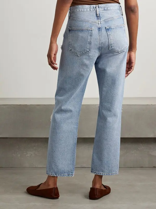 AGOLDE 90s Distressed Mid-rise Straight-leg Jeans - Blue