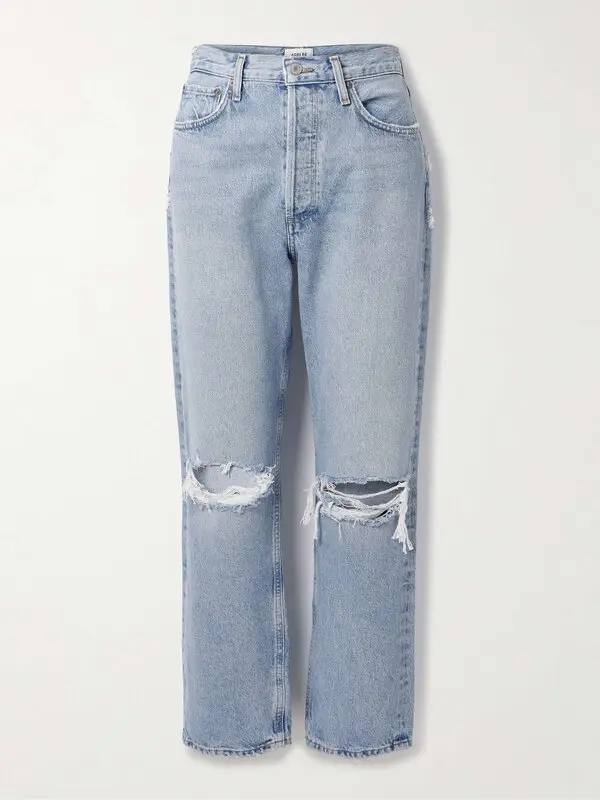 AGOLDE 90s Distressed Mid-rise Straight-leg Jeans