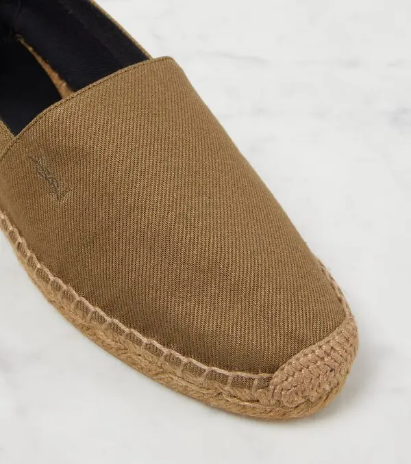 Saint Laurent Cassandre Cotton Gabardine Espadrilles - Brown