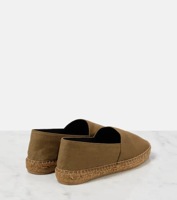 Saint Laurent Cassandre Cotton Gabardine Espadrilles - Brown