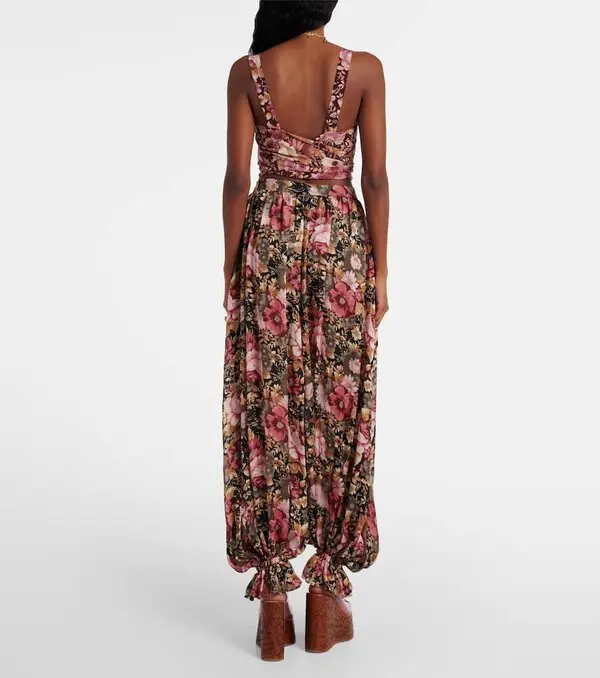 Chloé Floral Crepe De Chine Crop Top