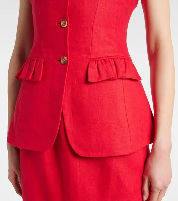 Posse Matilda Linen Vest - Red