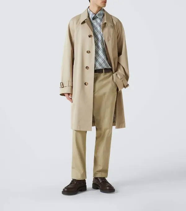 Burberry Cotton Gabardine Slim Trousers