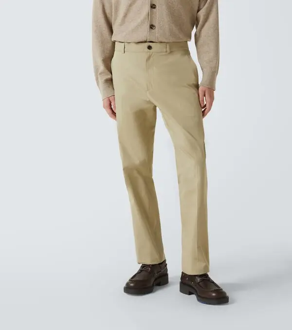 Burberry Cotton Gabardine Slim Trousers