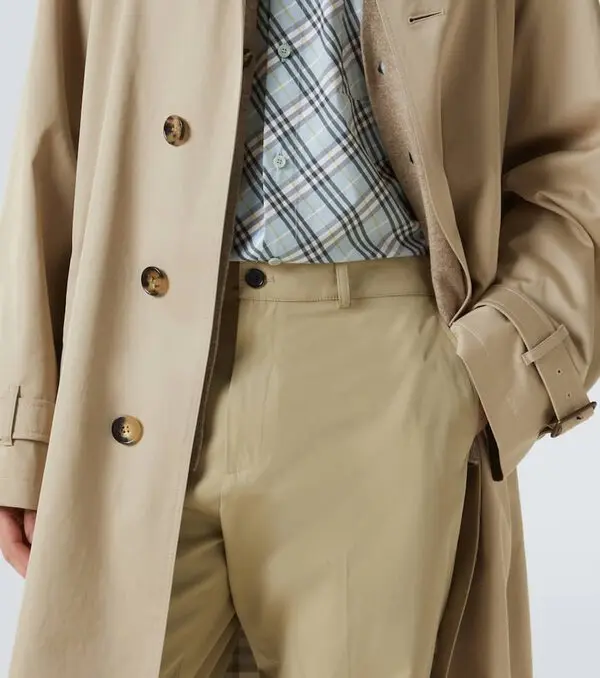 Burberry Cotton Gabardine Slim Trousers