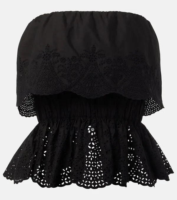 Posse Beryl Peplum Cotton Top - Black