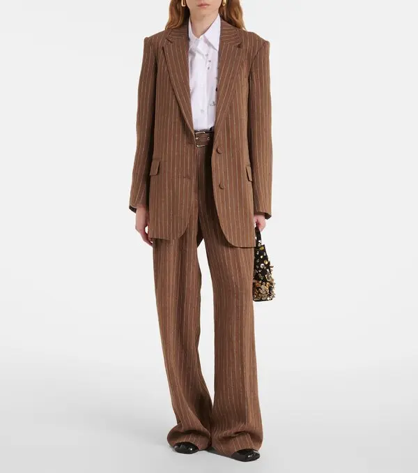 Dries Van Noten Linen-blend Wide-leg Pants