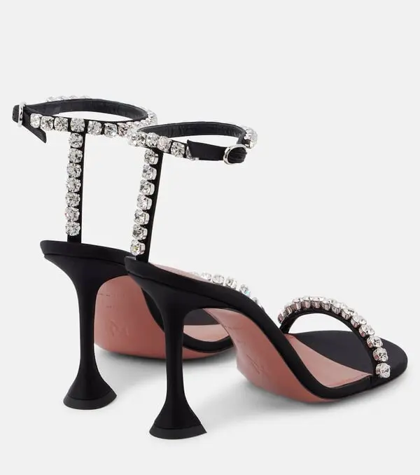 Amina Muaddi Gigi 95 Embellished Satin Sandals