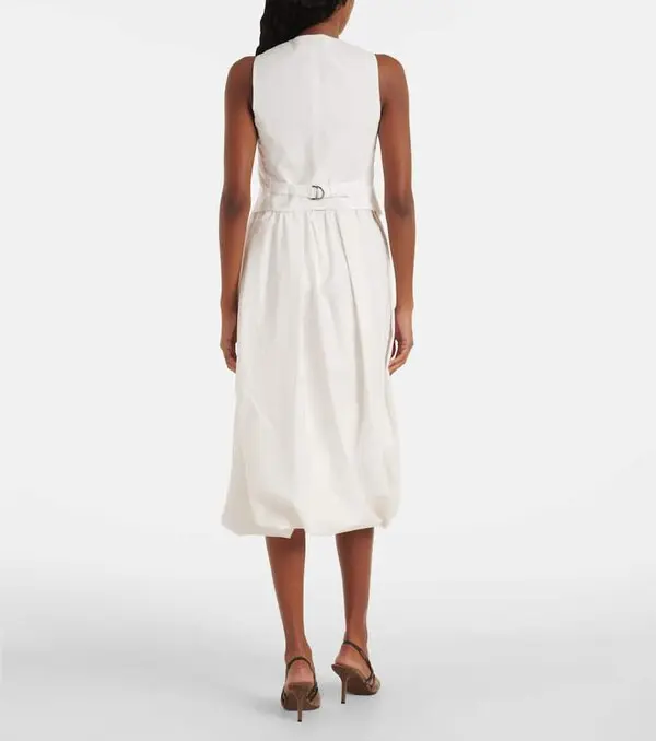 Brunello Cucinelli Cotton-blend Poplin Vest With Monili Applique