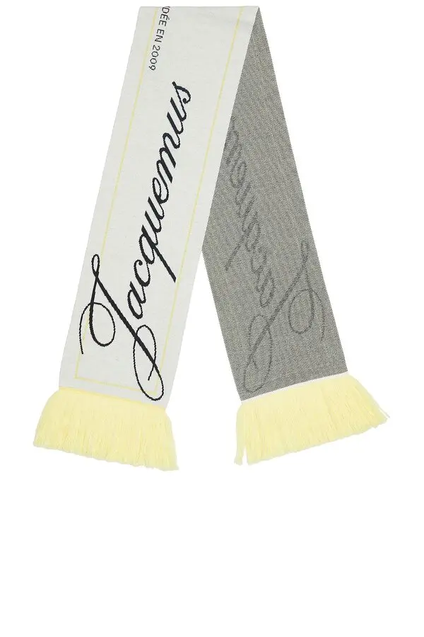 Jacquemus L'echarpe Liga Scarf In Yellow - Pale Yellow & Off White