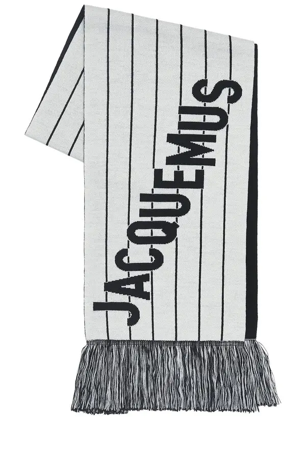 Jacquemus L'echarpe Liga Scarf In Black - Black & White