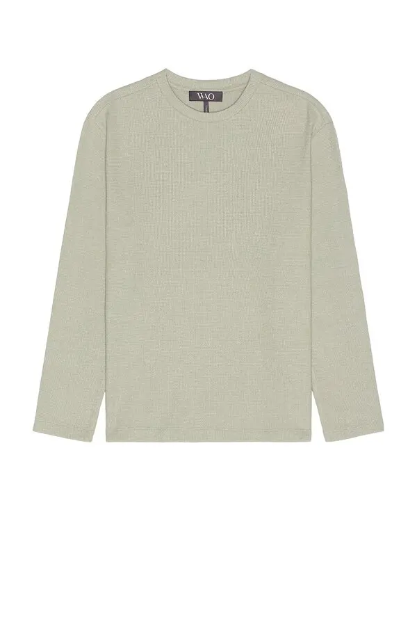 WAO The Textured Long Sleeve Tee In Grey