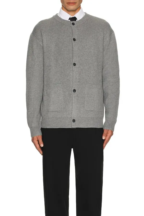 WAO Wool Blend Round Neck Cardigan