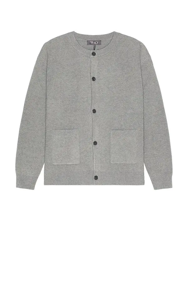WAO Wool Blend Round Neck Cardigan