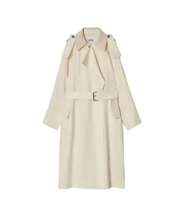 Cos Knitted-collar Trench Coat