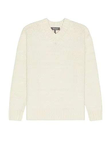 WAO Slub Yarn V-neck Sweater