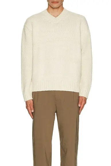 WAO Slub Yarn V-neck Sweater