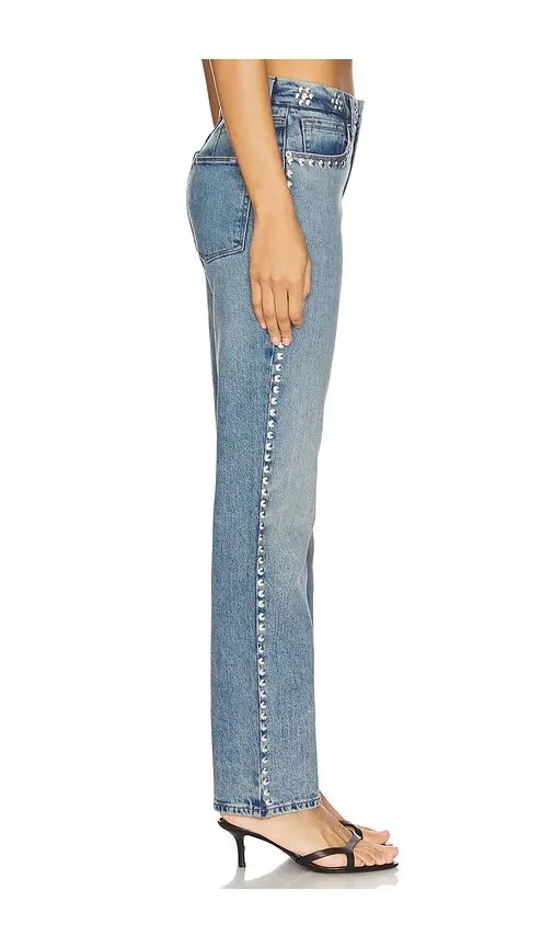 Good American Good Icon Studded Straight Jeans