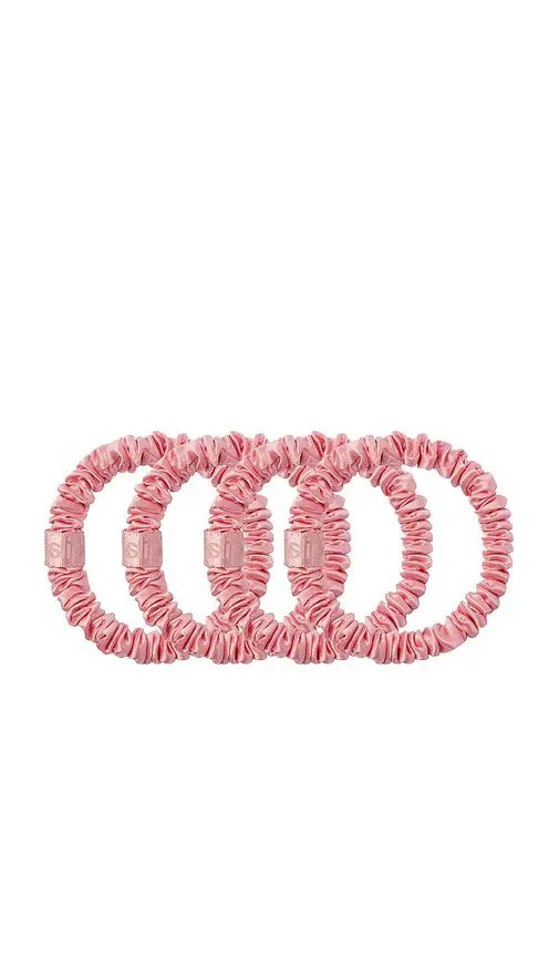 Slip Set Of 4 Skinny Scrunchies - Rose