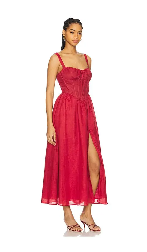 Bardot Esra Midi Dress - Fire Red