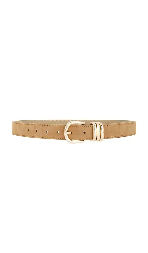 PETIT MOMENTS Polished Belt - Tan Suede & Gold