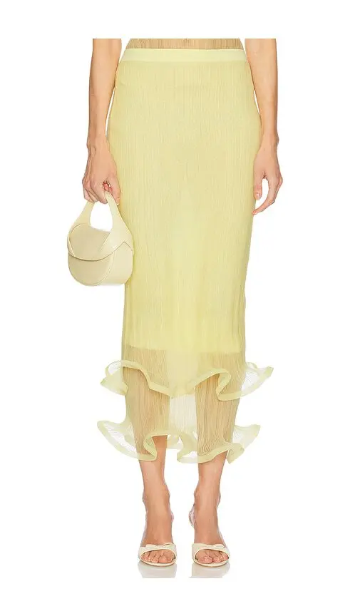 Simkhai Kelso Tiered Hem Skirt - Lemon