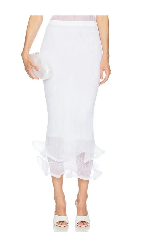 Simkhai Kelso Tiered Hem Skirt - White