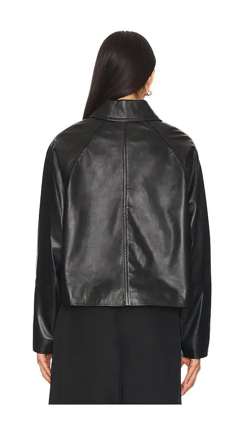 Simkhai Everli Cropped Leather Jacket