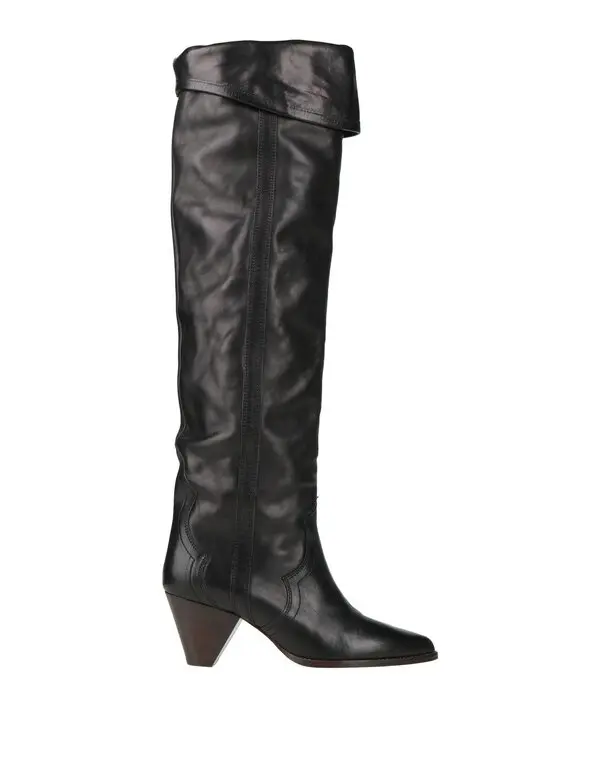 Isabel Marant Étoile Calfskin Cowboy Boots - Black