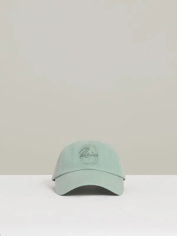REISS Elias Cotton Baseball Cap - Washed Green