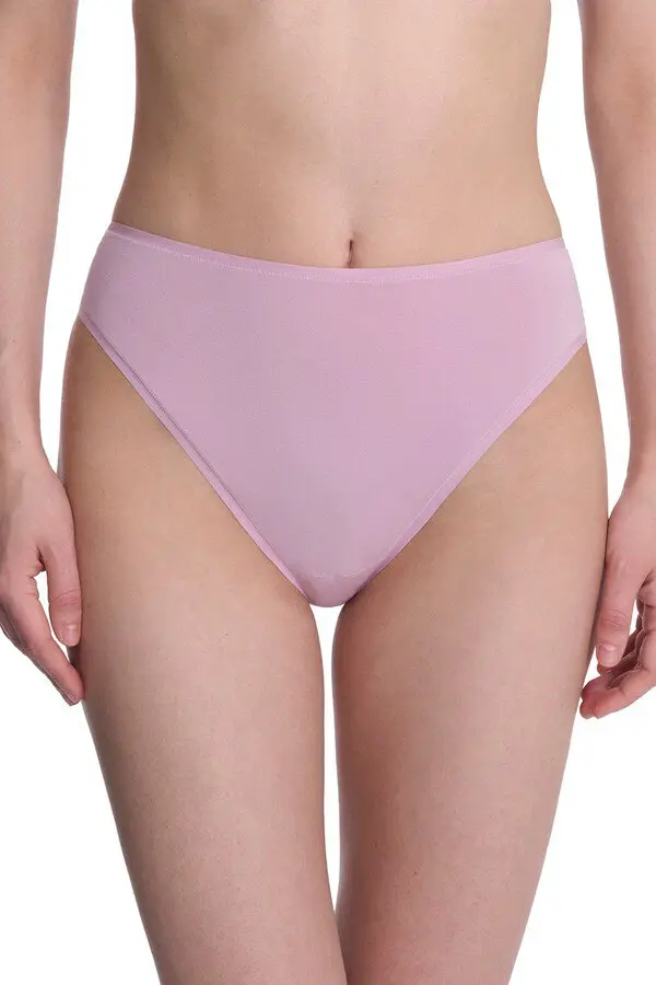 Natori Bliss Bare Cotton High Cut Brief - Red