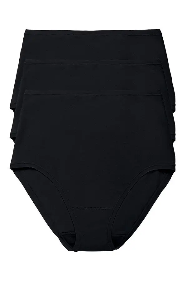 Natori Bliss Bare Cotton High Waist Brief 3-pack - Black
