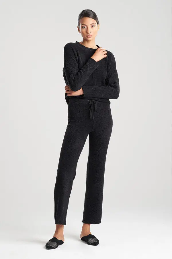 Natori Aura Solid Chenille Straight Leg Pants