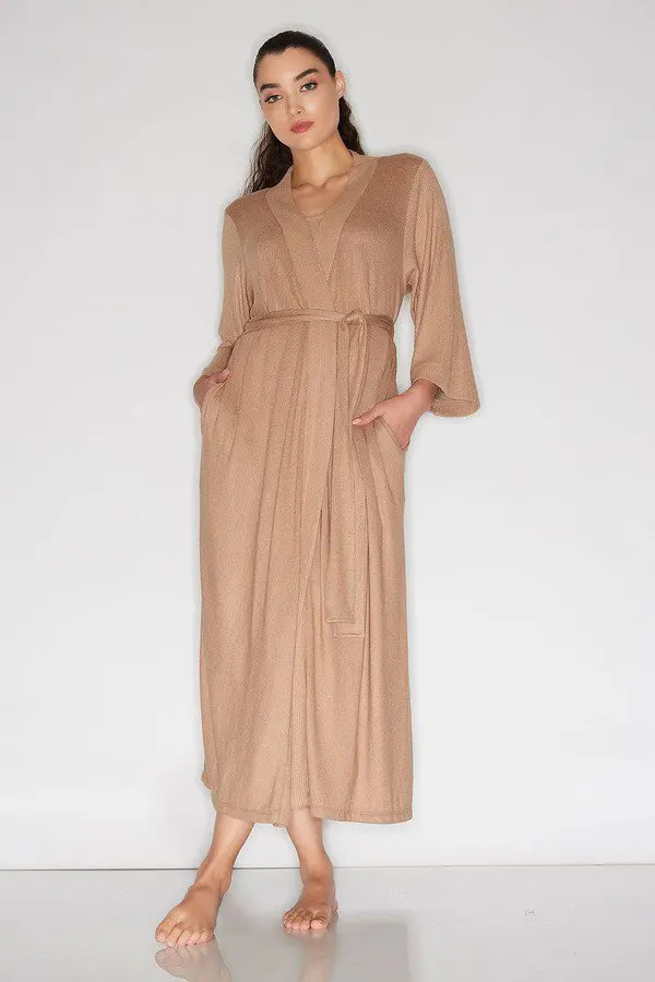 Natori Eden Rib Knit Dream Robe - Neutral
