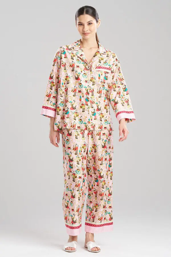 Natori Tea Garden Notch Pj - Pink