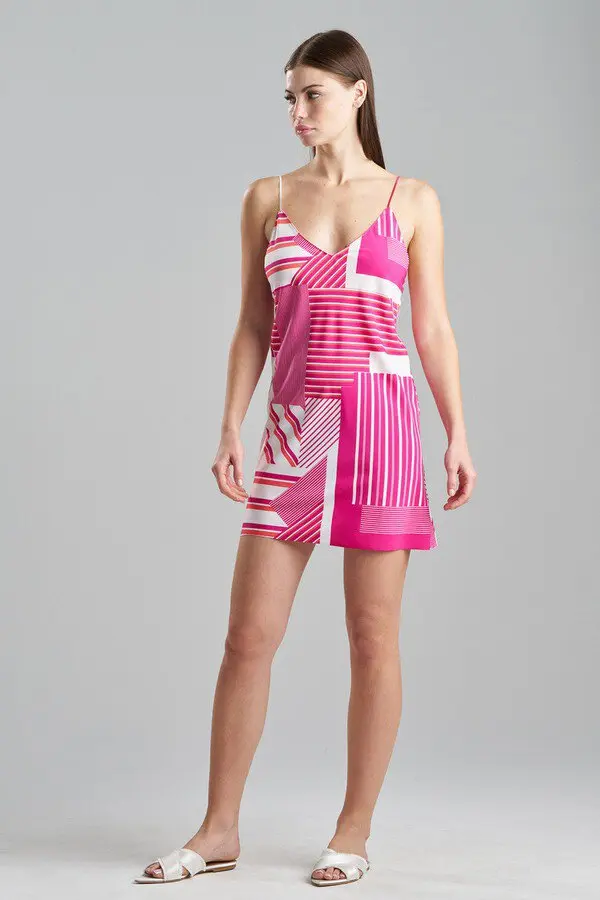 Natori Shima Chemise - Fuchsia