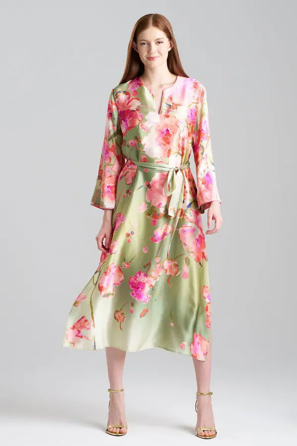 Natori Sakura Matsuri Silk Caftan