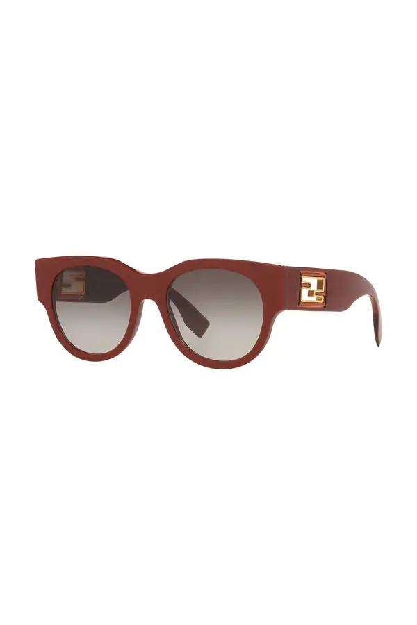Fendi Sunglasses With Round Frame And Gradient Lenses - Brown