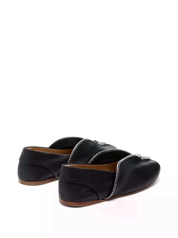JW Anderson Zip-detail Leather Ballerina Flats