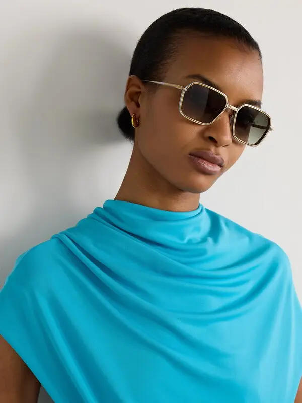 JACQUES MARIE MAGE Admiral Square-frame Sunglasses - Silver
